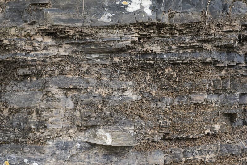 Mountain Rock Surface with Strata Stock Photo - Image of horizontal ...