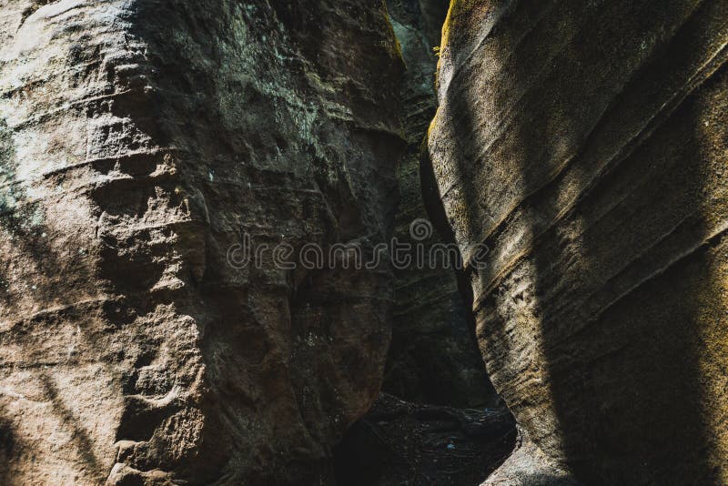 Mountain Rocks Lit by the Sun Stock Photo - Image of environment ...