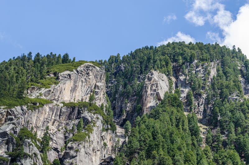 Mountain with Rocks and Trees Stock Photo - Image of mountains ...