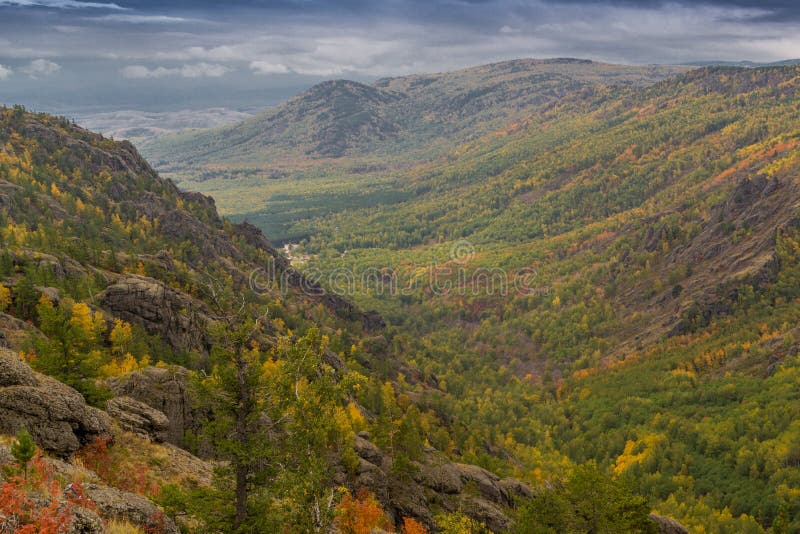 Mountain Rocks and Trees Landscape Stock Photo - Image of environment ...