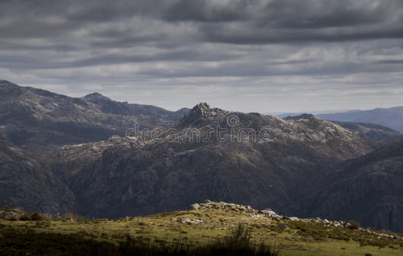Mountain Rocky Landscape in a Cloudy Spring Day Stock Photo - Image of ...