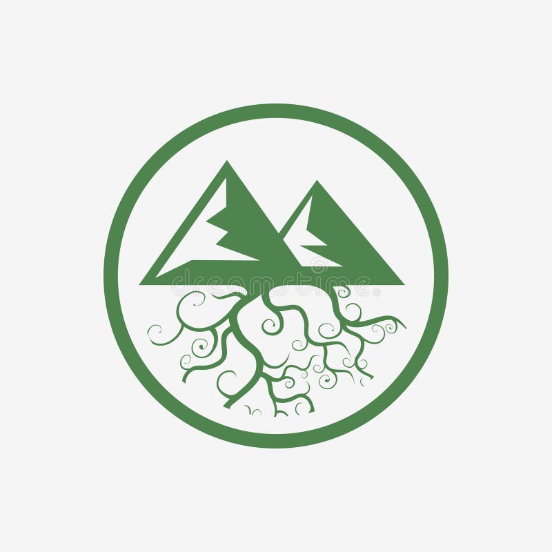 Mountain Root Logo Design Template Stock Vector - Illustration of leaf ...