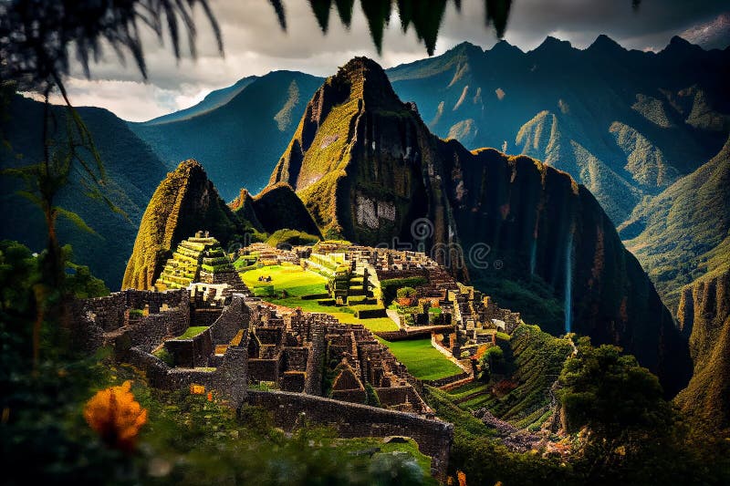 Mountain with Ruins Ancient and History Scene ,generative AI Stock ...