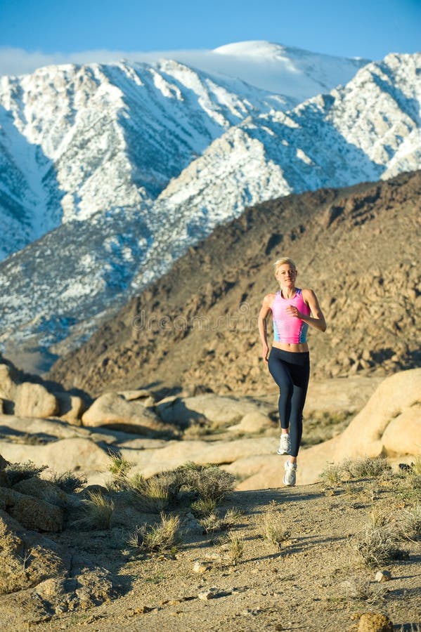 Mountain Runner stock photo. Image of blonde, adult, female - 13663160