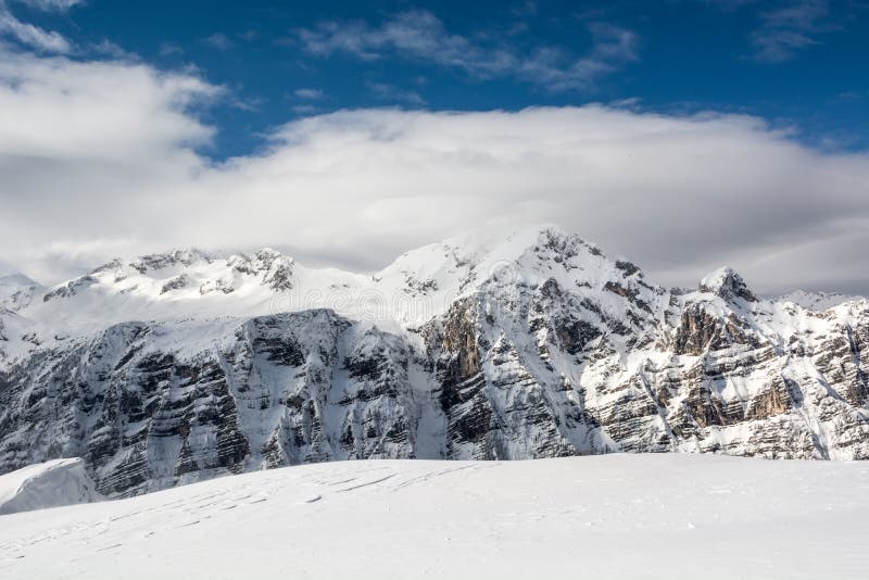 Mountain S Peak Hidden in Cloud Stock Photo - Image of freezing, skiing ...
