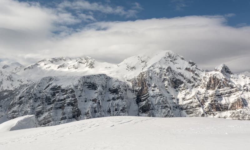 Mountain S Peak Hidden in Cloud Stock Photo - Image of skiing, peak ...