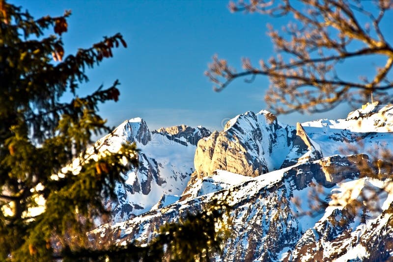 Mountain scene 2 stock image. Image of landscape, chalet - 4096025