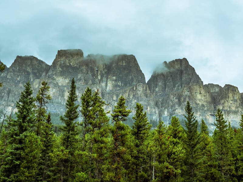 Mountain Scene in Banff, Alberta, Canada Stock Image - Image of ...