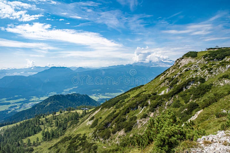 Mountain Scenery in Austrian Alps I Meet at the Paths Hikes Stock Photo ...