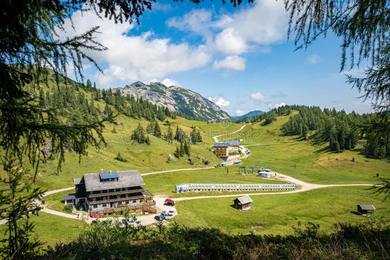 Mountain Scenery in Austrian Alps I Meet at the Paths Hikes Stock Photo ...