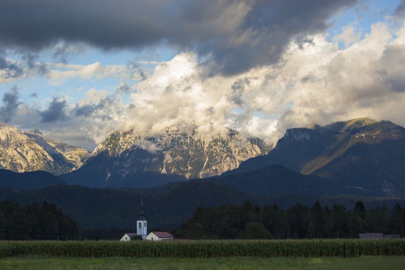 Mountain Scenery with Dramatic Clouds Stock Image - Image of cloud ...