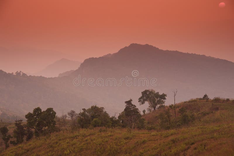 Mountain Scenery at Sunset. Stock Photo - Image of grass, scenics: 23338036