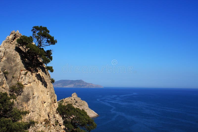 Mountain and sea landscape stock photo. Image of destinations - 14431362