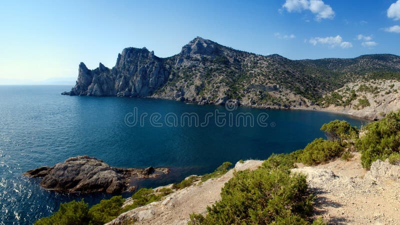 Mountain, sea, sky stock photo. Image of beautiful, sunny - 21610556