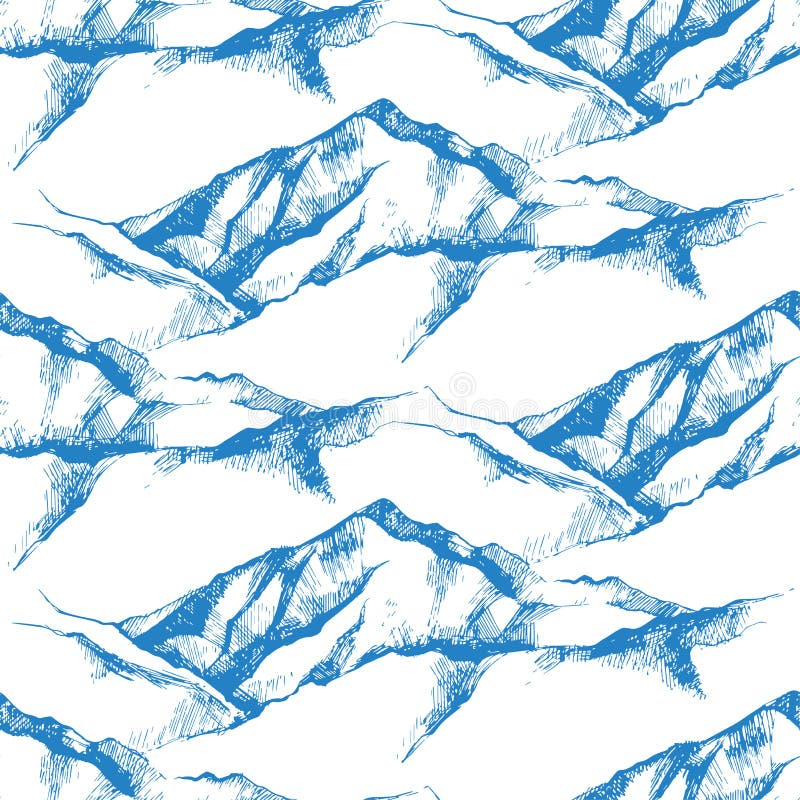 Mountain Seamless Pattern Snow Mountain Hill Forest Wood Scarf Isolated ...
