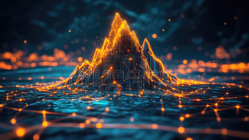 A Mountain of Servers and Hard Drives Bathed in Glowing Liquid with a ...