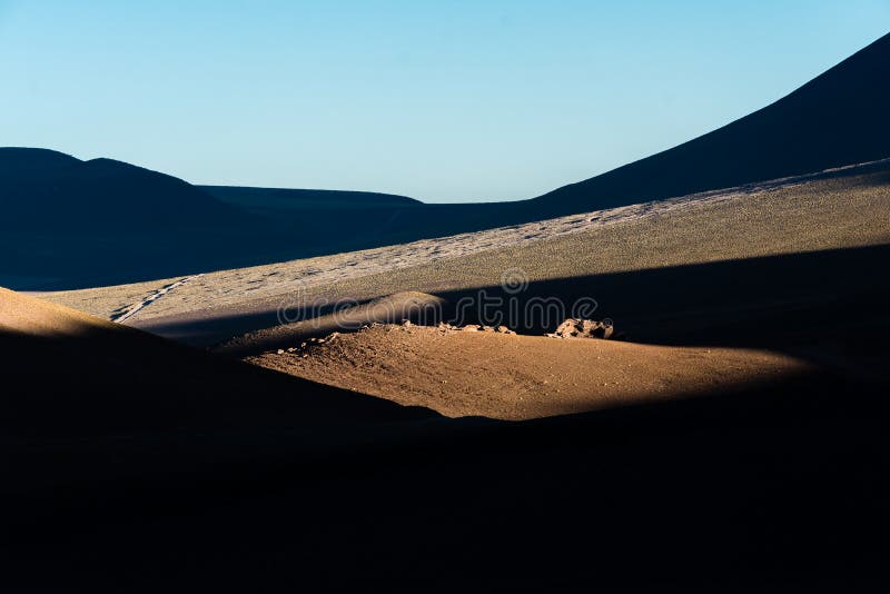 Mountain, Shadow, Rocks at Atacama Desert Stock Photo - Image of glow ...