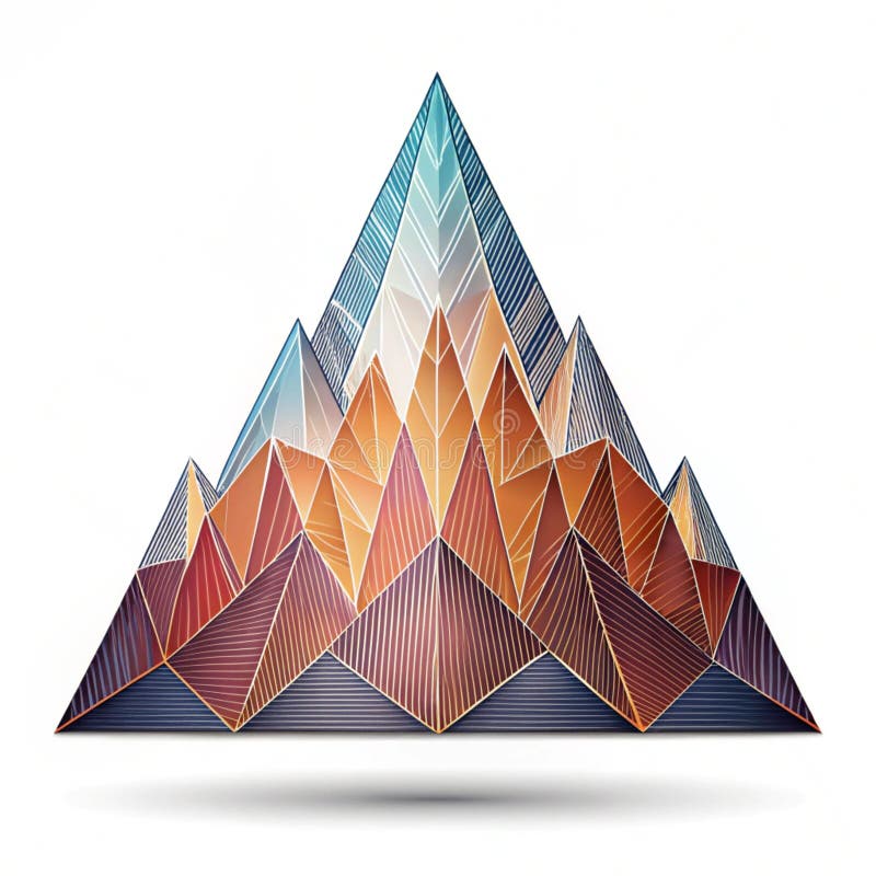 Geometric Abstract Mountain with Sharp Edges Stock Illustration ...