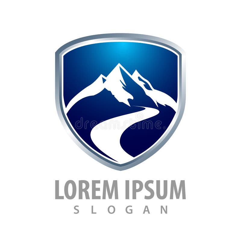 Mountain Shield Protection Logo Template Vector Illustration Stock ...