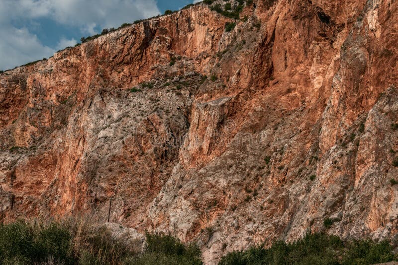 Mountain side gravel pit stock image. Image of excavate - 145201957