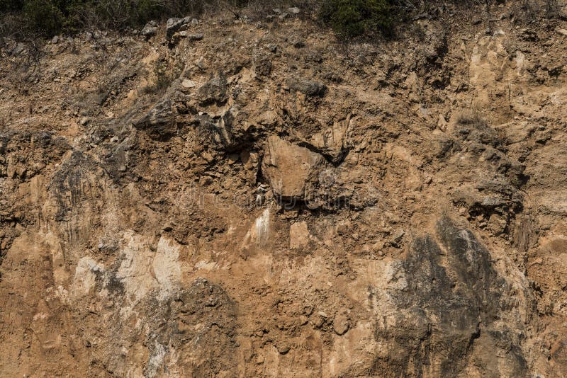 Mountain side gravel pit stock photo. Image of rough - 145201676