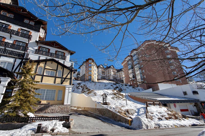 Mountain Skiing - Pradollano Sierra Nevada Spain Stock Image - Image of ...