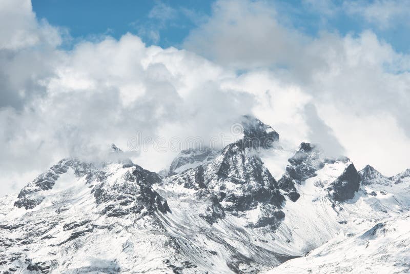 Mountain between Sky and Clouds Stock Image - Image of mountain, wilderness: 290781911