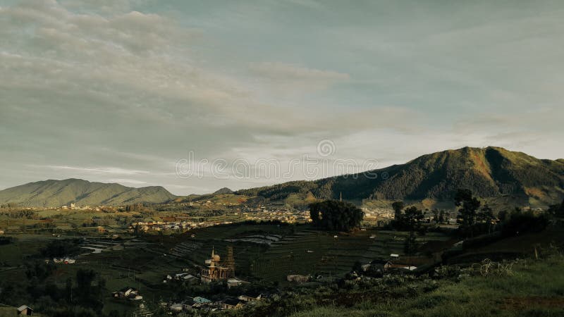 Mountain sky view in dieng stock image. Image of evening - 261784587