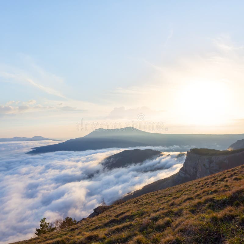 Mountain Slope Above Dense Clouds Stock Image - Image of precipice ... Mountain Slope Above Dense Clouds Stock Image - Image of precipice ...