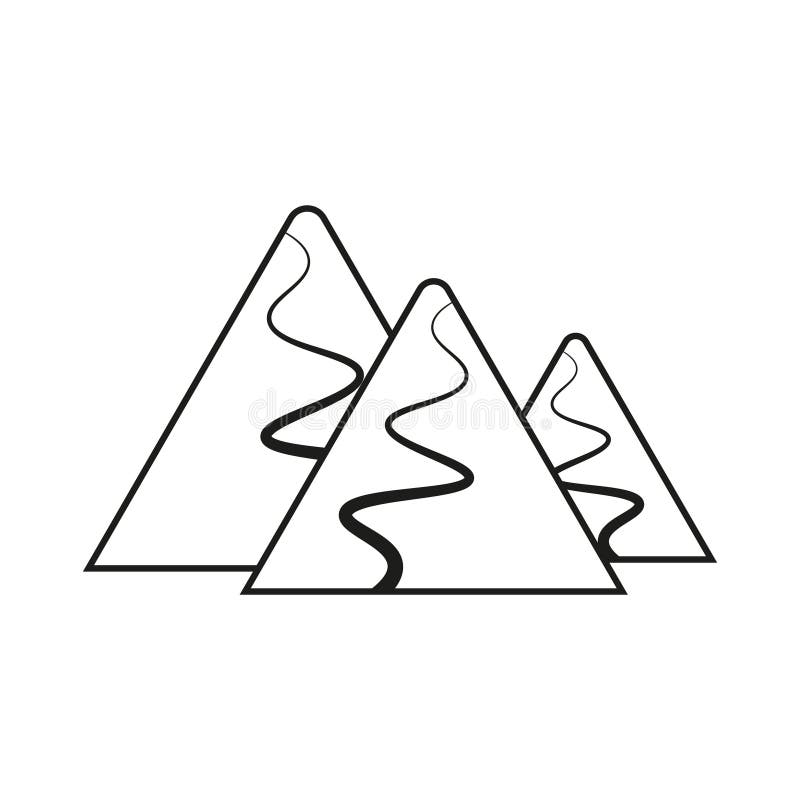 Mountain Slope Icon. Majestic Peak Shape. Vector Climbing Symbol ...