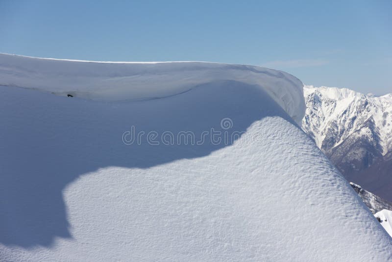 Snow Cornice in Mountains of Caucasus, Russia Stock Photo - Image of ...