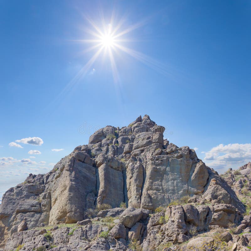 Mountain Slope at Sunny Day Stock Image - Image of scene, mountain ...