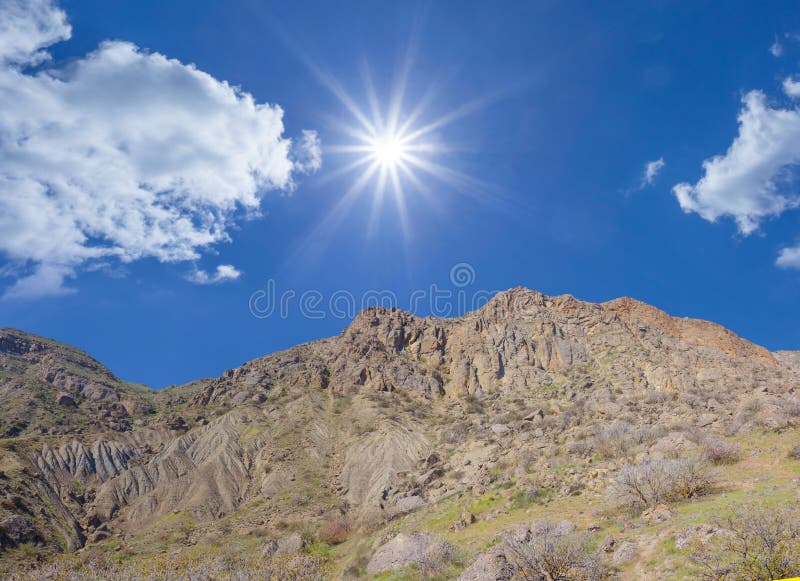 Mountain Slope at Sunny Day Stock Image - Image of glow, precipice ...