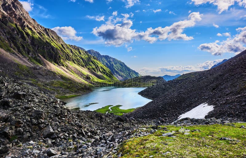 Mountain Slopes are Covered with Green Grass Stock Image - Image of ...