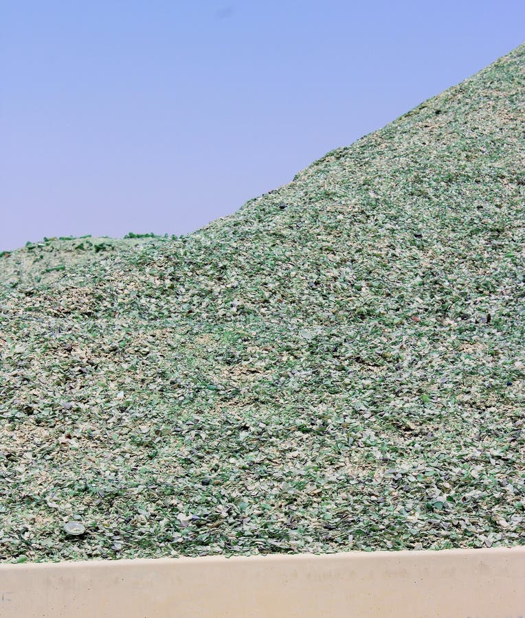A Mountain of Small Fragments of Green Glass Stock Photo - Image of ...