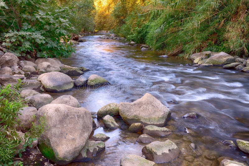 Mountain Snir (Hasbani) River. Stock Photo - Image of reflection ...