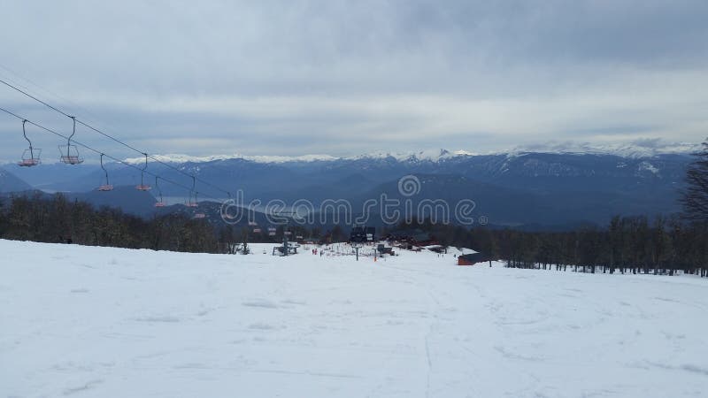 Mountain with Snow on a Cloudy Day Stock Image - Image of cloudy, snow ...