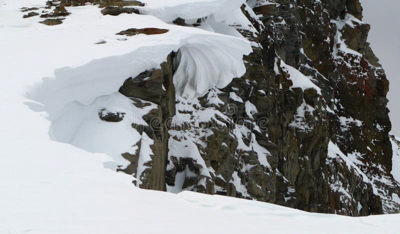 Mountain with Snow Cornice stock image. Image of landscape - 79810927