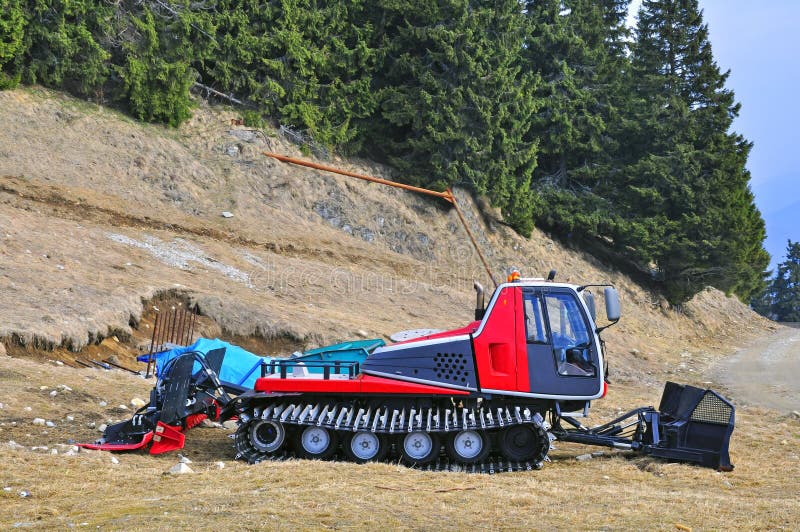 Mountain snow excavator stock image. Image of power, dredger - 19108313