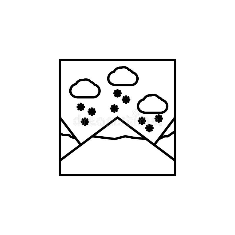 Mountain Snow Outline Icon. Element of Landscape Outline Icon for ...