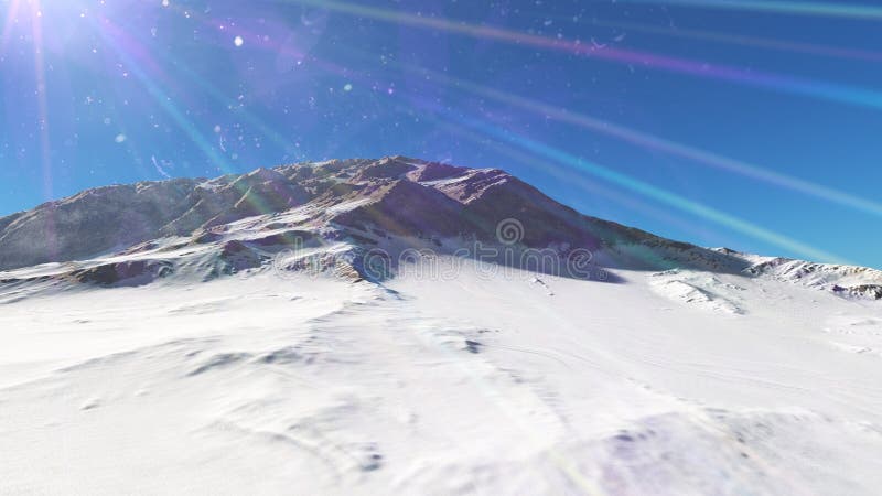Mountain Snow Sun Ray Illustration Stock Illustration - Illustration of ...