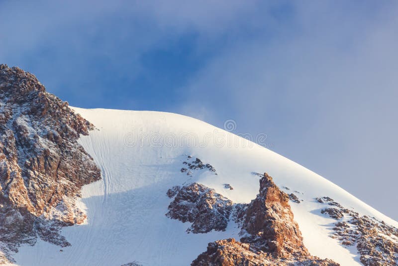 Mountain Snow Top in Cloud Landscape Stock Photo - Image of outdoor ...