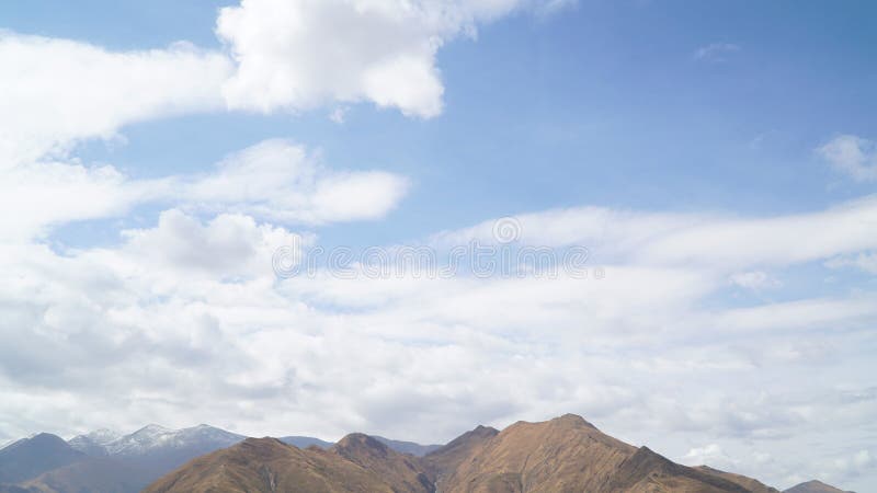 Mountain with Some Cloud on the Blue Clear Sky Stock Photo - Image of ...