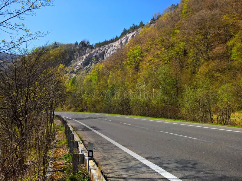 Mountain in the Spring with Rocks and Sky Stock Image - Image of ...