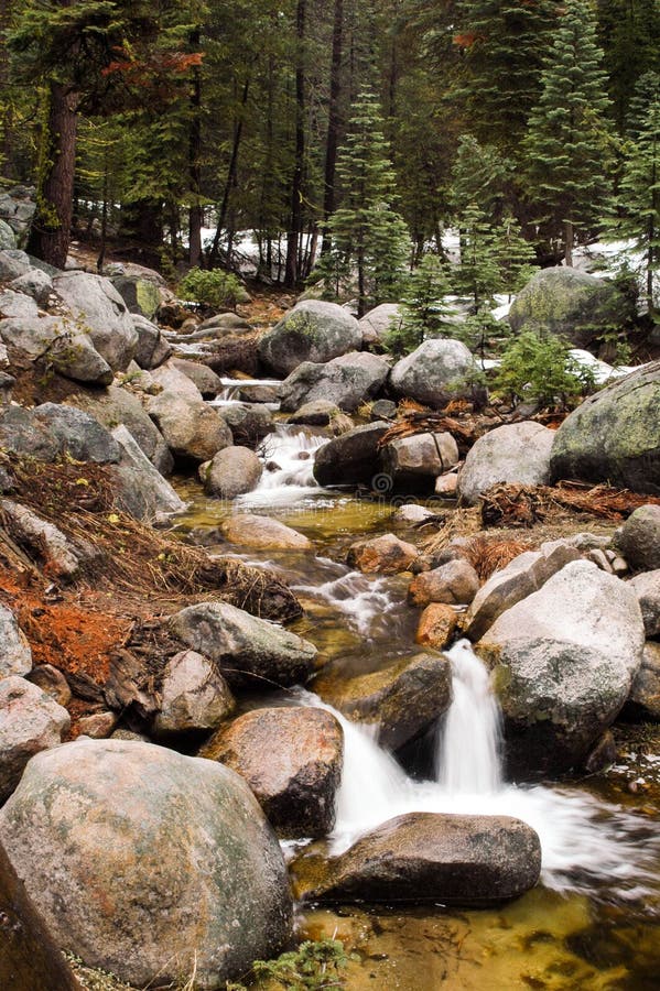 Mountain Stream in California Stock Photo - Image of flowing, boulder ...