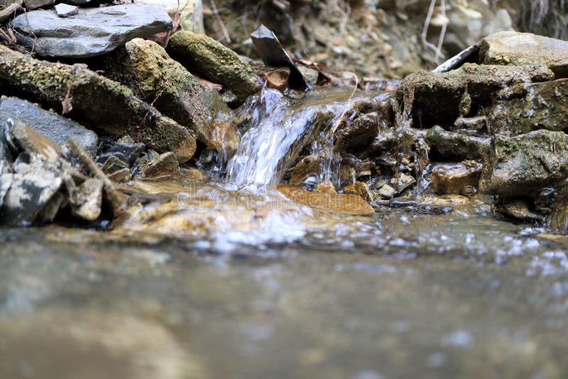 Mountain Stream with Clean Water Stock Photo - Image of fluid ...