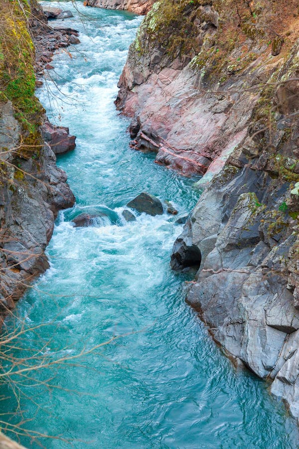 Mountain Stream Flowing through the Red Rocks Stock Image - Image of ...
