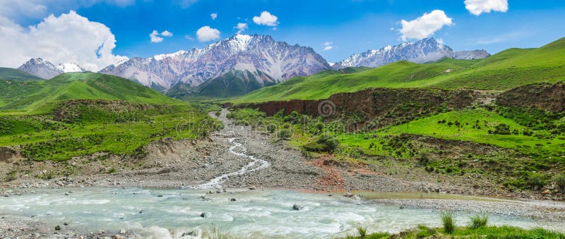 Mountain stream stock image. Image of thaw, snow, scenrty - 71296577