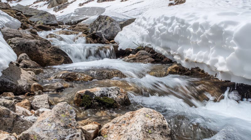 Mountain Stream stock photo. Image of meltwater, frozen - 330280280