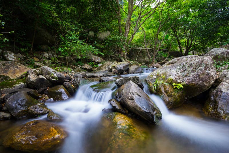 Mountain Stream Running Over Rocks Stock Photo - Image of trickle ...